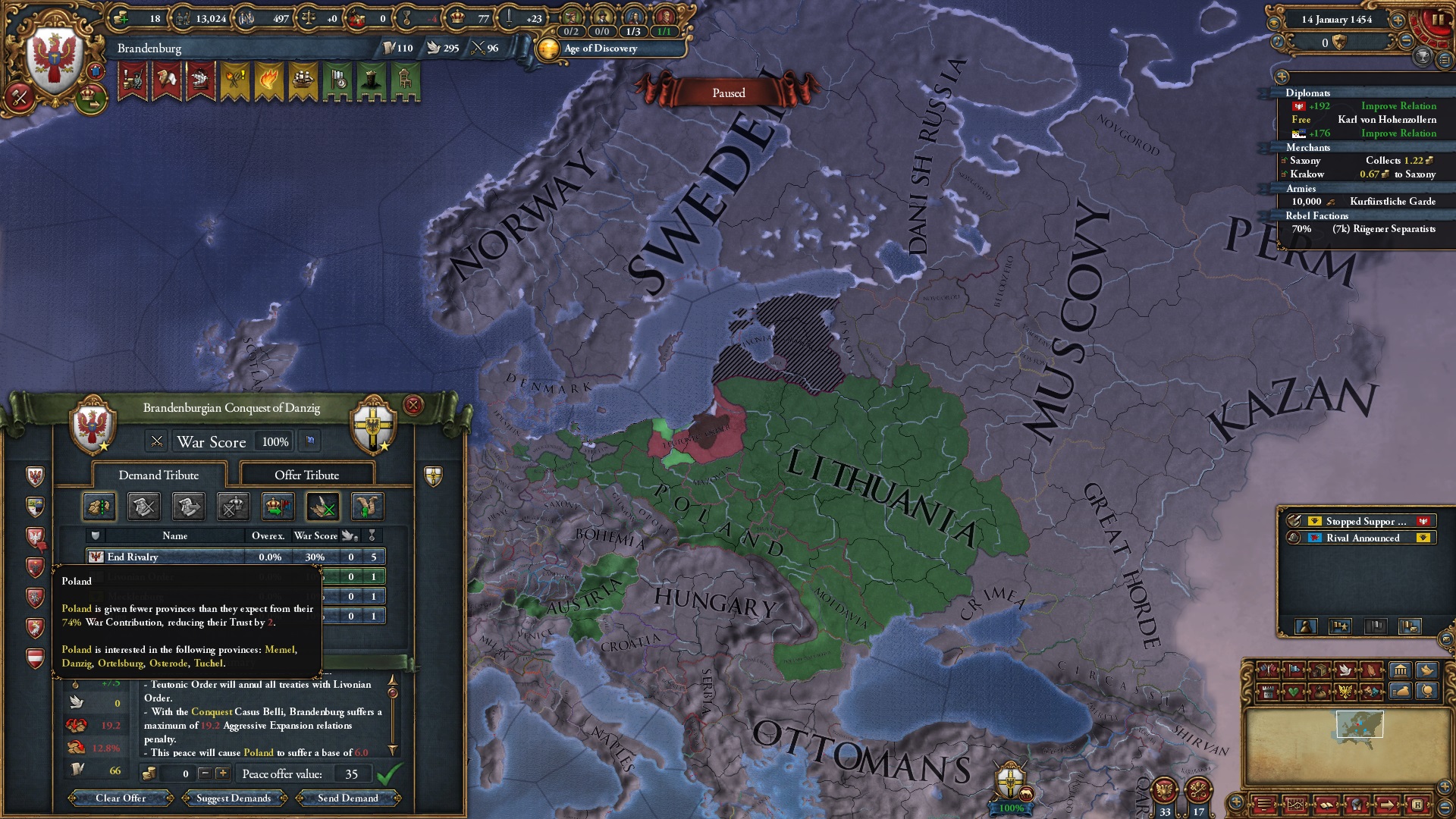 AAR/ドイツ統治効率の野望2/1．大航海時代：プロイセンの王 - EU4 Wiki