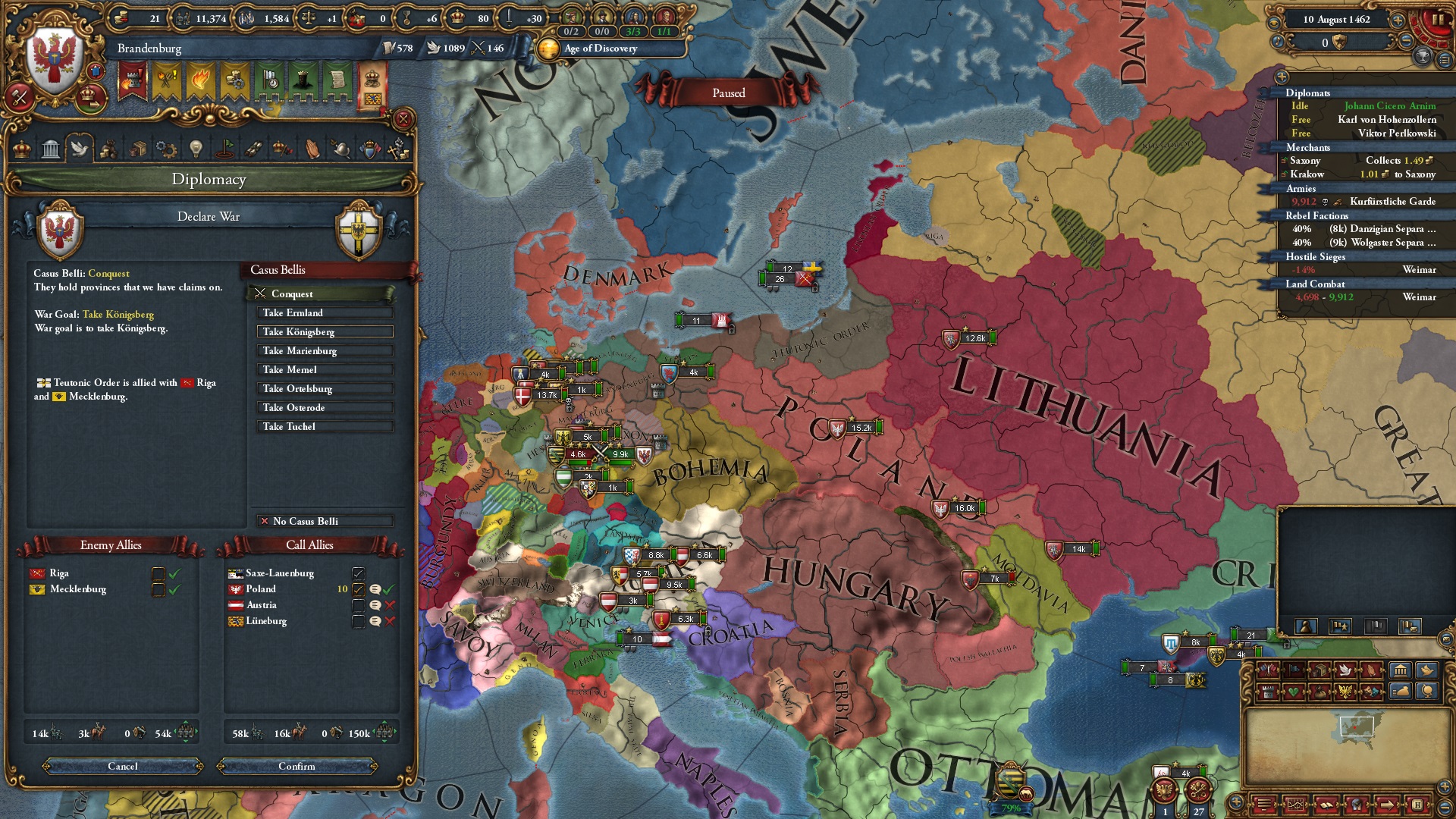 AAR/ドイツ統治効率の野望2/1．大航海時代：プロイセンの王 - EU4 Wiki