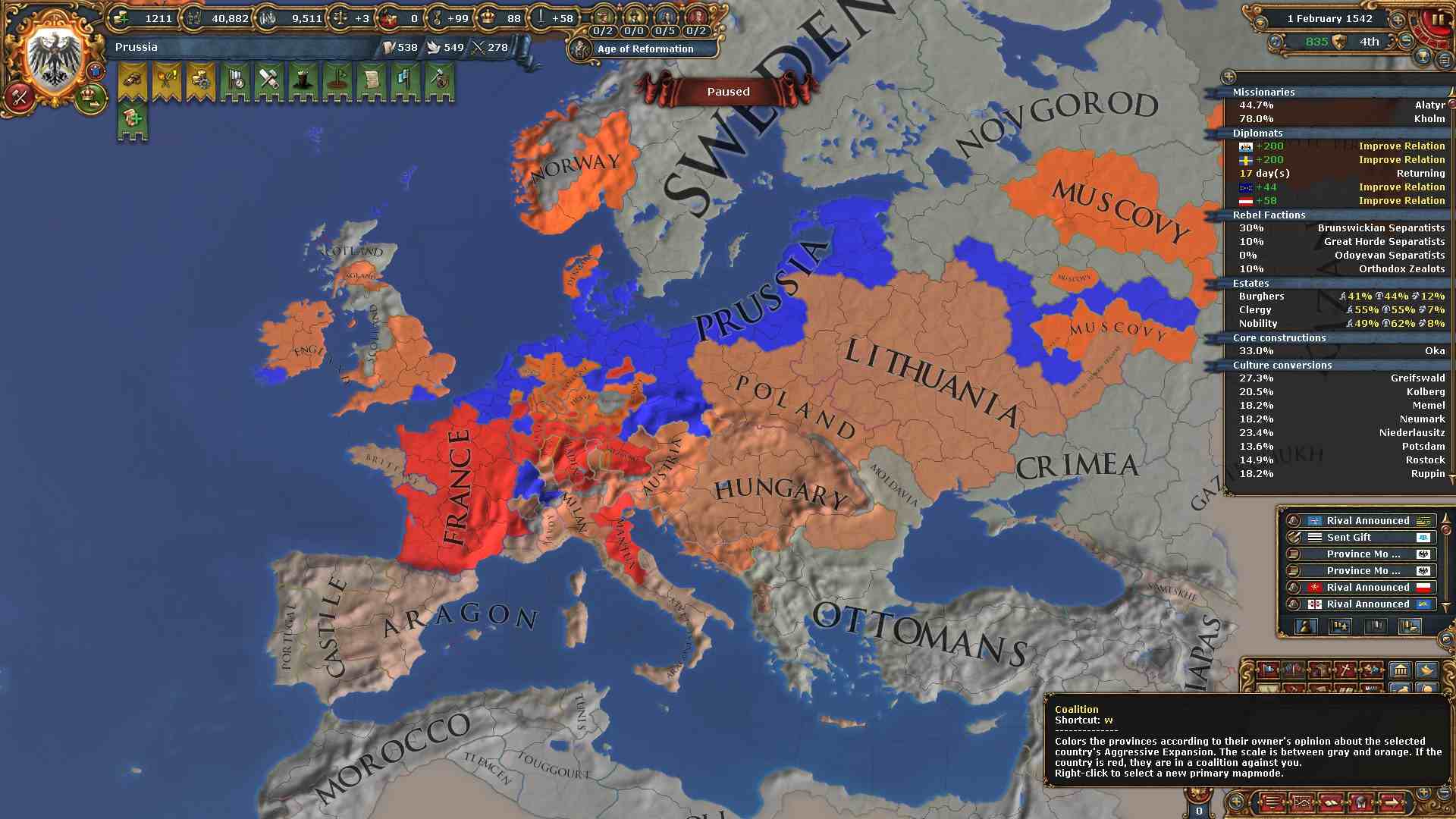 AAR/ブランデンブルク式世界征服/5話 プロイセン誕生 - EU4 Wiki